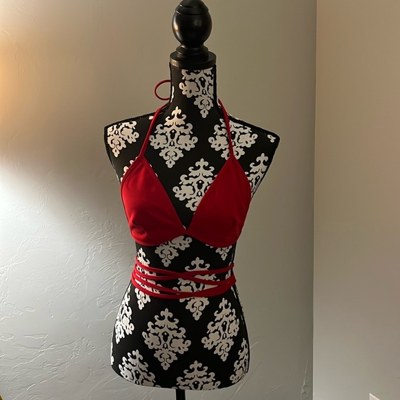 SHEIN | Tops | Rap Around Crop Top Brand Shein Color Red Size Small ...